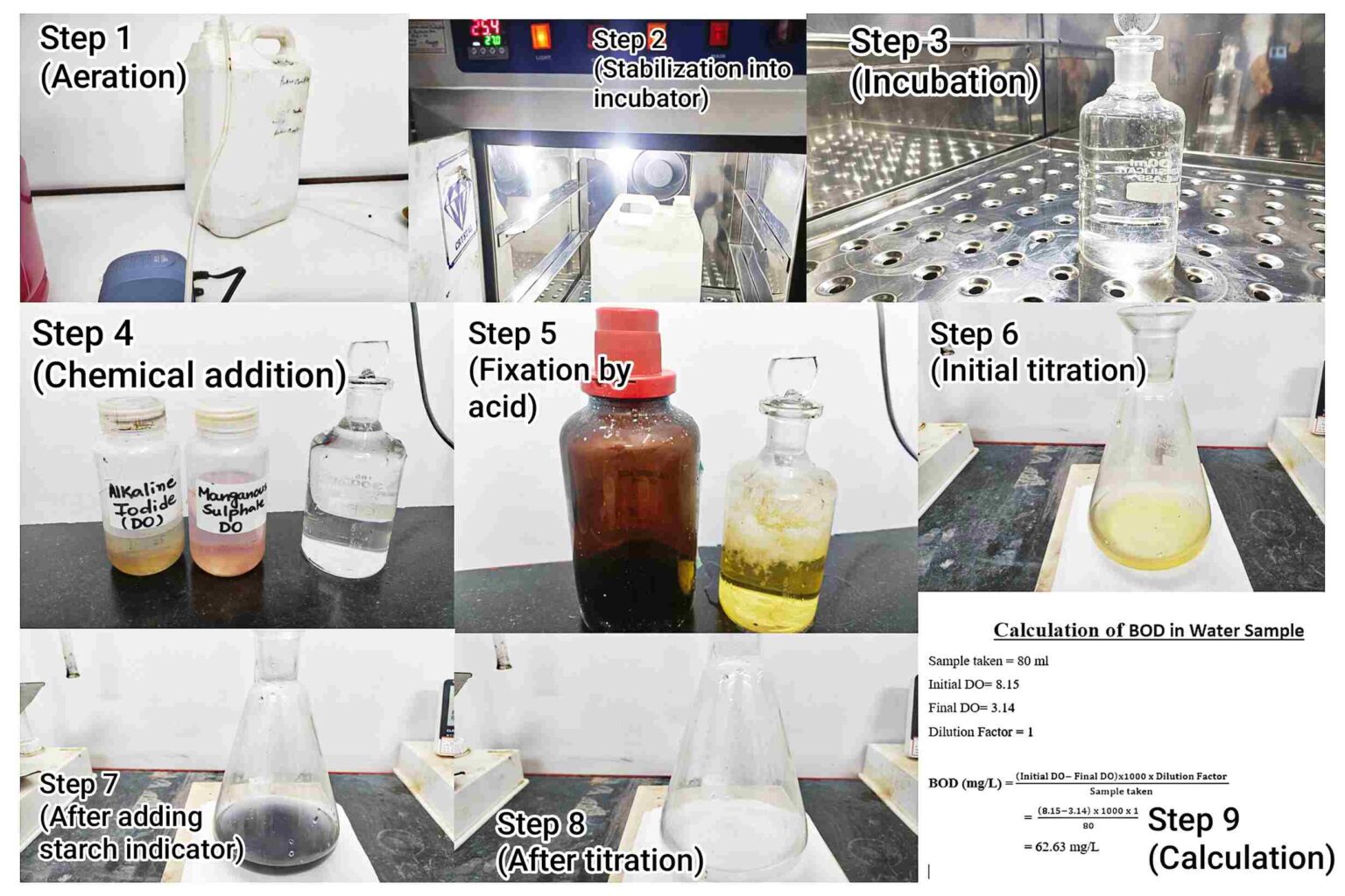 Testing Procedure of Biochemical Oxygen Demand in Water Sample